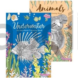 Squiggle Animals & Under Water Anti-Stress Colouring Books - Assorted ...