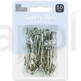 Safety Pins (50 Pieces) - Assorted Sizes | UK wholesaler and supplier