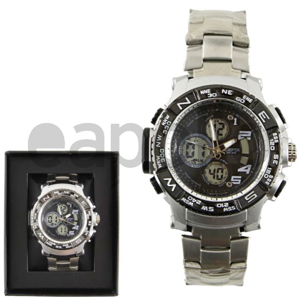 Wholesale Men's NY London Quamer Digital Round Metal Bracelet Watch ...