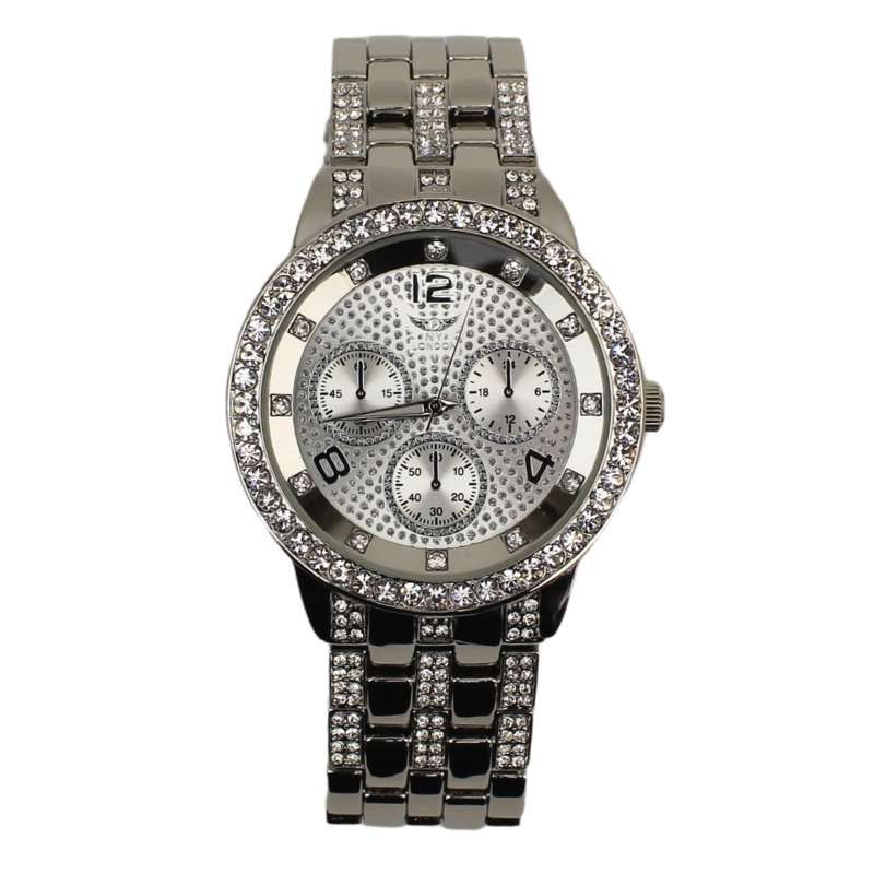 Wholesale NY London Crystal Bezel Metal Bracelet Watch For Men- Silver ...