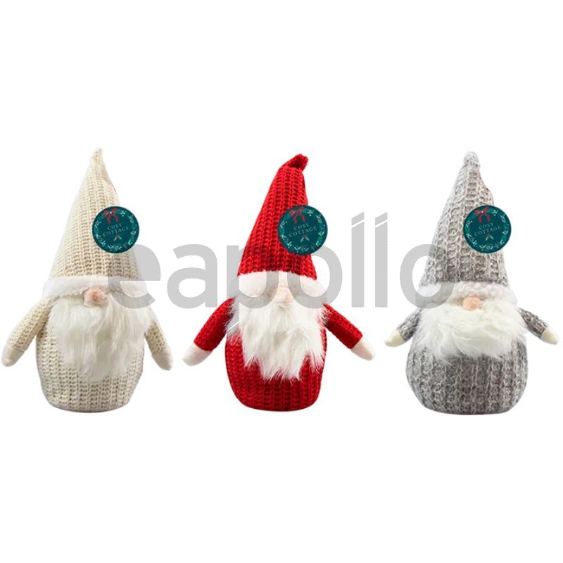 Knitted Scandinavian-Style Gonk Plush Ornament 25cm – Assorted Colours ...